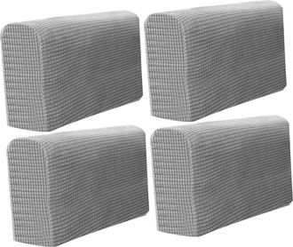 Artibetter 2 Paare Elastische Sofafunktion Armlehnenbez&uuml;ge Weicher Schutzstoff Dehnbar Kompatibel mit Verschiedenen Sofastilen Pflegeleicht Modernes Hellgraues D