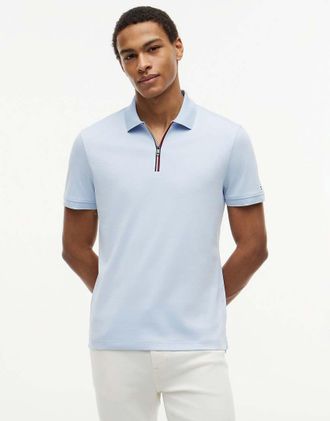 Tommy Hilfiger Polo coupe classique en coton fluide - Bleu fonc&eacute;