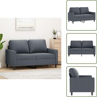 vidaXL 2-Sitzer-Sofa Dunkelgrau 120 cm Samt - Samtsofa - Wohnzimmersofa - 2er Sofa - Grau Sofa - Modernes Sofa - The Living Store