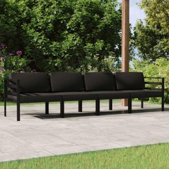 vidaXL 4-tlg. Garten-Lounge-Set mit Kissen Aluminium Anthrazit - Vidaxl