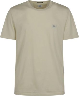 C.P. Company C.p. Company, Homme, Tops, Beige, Taille: M T-shirt &agrave; manches courtes avec &eacute;cusson en jersey merceris&eacute; 70/2 Gasato
