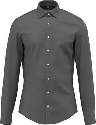 Seidensticker Mens Slim Fit Langarm Kragen Hemd Shirt, grau, XS