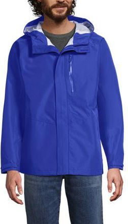 Lands End Verstaubare wasserdichte Regenjacke, Herren, Gr&ouml;&szlig;e:52-54 regular, Blau, Polyester, by Lands End