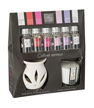 Atmosphera Atmosphera - Coffret senteur - brûle - parfum - 6 huiles - bougie fruits rouges