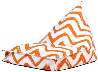 Icon Brand Zickzack Druck Sitzsack Kinder, Orange, Webstoff, Sitzsack-Liege mit F&uuml;llung, Bequemer Kinder Sessel, Kuschelsessel, Lese Sessel, Schlafzimmer, Kinder