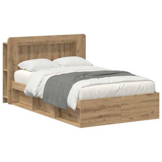 vidaXL Telaio Del Letto Con Storage Rovere Artigianale 120 X 190 Cm Vidaxl