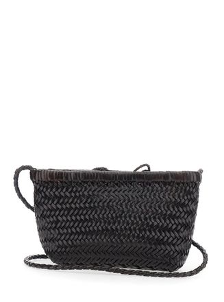 Dragon Diffusion Womens Mini Basket Bag Minsu Brown Leather Shoulder