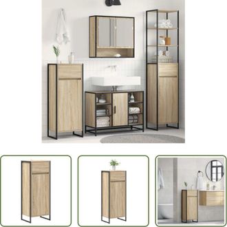 vidaXL Holzwerkstoff Schrank - Badezimmerschrank mit T&uuml;r Sonoma 40 x 30 x 100 cm Holzwerkstoff