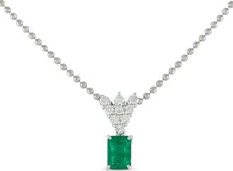 Luxury Bazaar pendentif en platine à émeraude - Argent