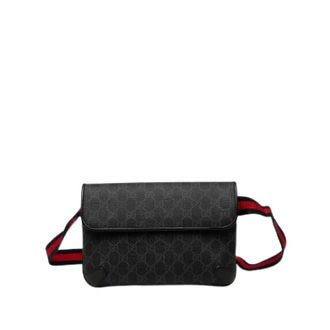Gucci Pre-owned GG Supreme PVC Waist Bag - Femme - Pre-owned - Noir - Taille: ONE Size