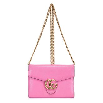 Gucci Crossbody Bags - Marmont Wallet On Chain - Gr. unisize - in Rosa - f&uuml;r Damen