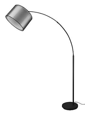 Trio Leuchten Stehleuchte Burton 411490132, Metall Schwarz matt, Schirm Stoff wei&szlig;, exkl. 1x E27