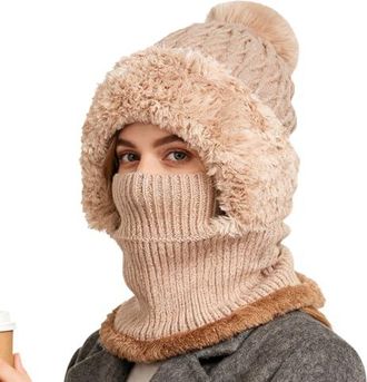 Generic Bonnet tricot&eacute; pour femme - Chapeau 3D pour femme | V&ecirc;tement dhiver avec design r&eacute;sistant au froid, couvre-chef &eacute;l&eacute;gant avec confort de ski, bonnet dh