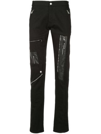 Alexander McQueen jean skinny &agrave; d&eacute;tails de zips - Noir
