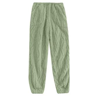 Generic Pantalon de pyjama en flanelle pour femme - Vêtement dintérieur en polaire chaude - Pantalon de pyjama dhiver léger et pelucheux - Bas de pyjama à jam