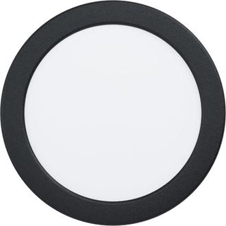 Eglo LED Bad-Einbaustrahler Fueva 5, Ø 16,6cm, Spot aus Stahl und einer Kunststoff Leuchtfläche, Einbauspot Schwarz, Weiß, Einbauleuchte flach, geringe Ein