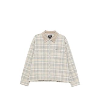 Represent Plaid Corduroy-collar Overshirt