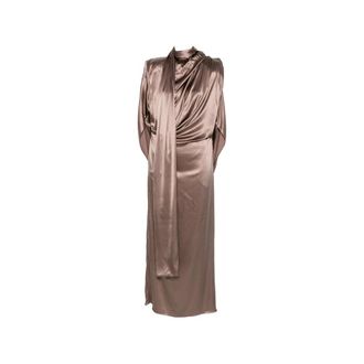 MUGLER Draped Scarf Gown - - Dresses - Damen - Braun - XS