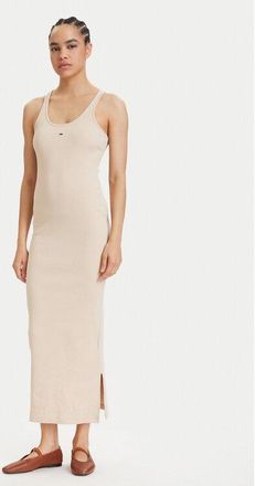 Tommy Jeans Sommerkleid Racerback DW0DW22329 Hellbeige Slim Fit