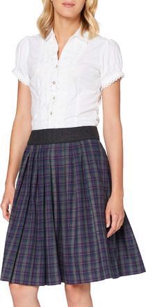 Berwin & Wolff TRACHT FOLKLORE LANDHAUS Damen 486003 Rock, Anthrazit mit Tannengrün, 46