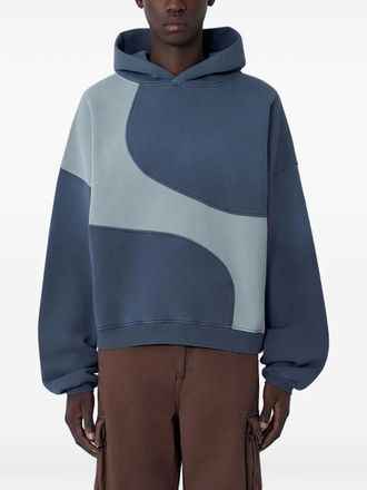 ERL wave motif hooded sweatshirt - Blau