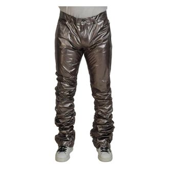 Dolce & Gabbana Silberne Metallic Stretchhose - - Trousers - Herren - Grau - S