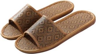 Yarnow Pantoufles Rotin Antid&eacute;rapantes pour Int&eacute;rieur Durables et Confortables Adapt&eacute;es Maison et H&ocirc;tel Usage Unisexe