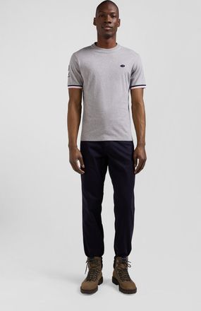 Eden Park T-shirt Manches Courtes En Coton Gris Broderie Xv De France Coupe Regular