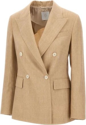 Eleventy Femme, Vestes, Beige, Taille: 38 FR Blazer Crois&eacute;