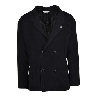 Daniele Alessandrini Strickjacke mit Schalkragen - - Knitwear - Herren - Schwarzk - L