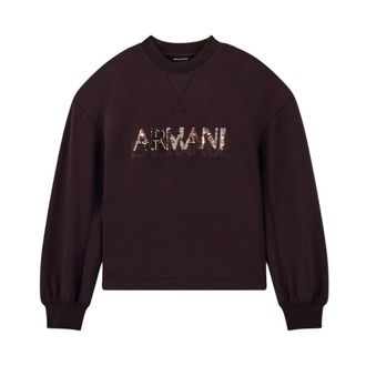 A|X Armani Exchange SweaT-shirt en viscose stretch - Femme - Sweatshirts et sweats &agrave; capuche - Brun - Taille: 42 FR