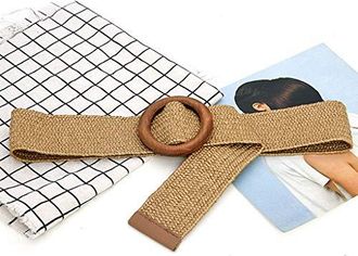 Generic Ceinture en bois lisse avec boucle de ceinture large ronde vintage taille 48 ceintures pour homme, a, taille unique