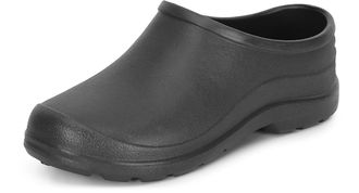 Ladeheid Gartenschuhe Damen und Herren leichte Eva Clogs Bequeme Hausschuhe & Gartenclogs LADW001 (Graphite 9490, 43 EU)