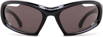 Balenciaga Uni Dynamo Wrap Sonnenbrille mit ovalem Gestell - Schwarz