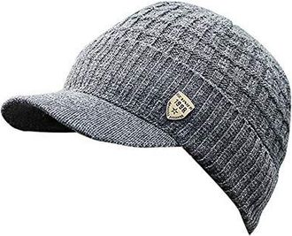Generic Casquette de baseball en laine tricot&eacute;e pour femme, gris fonc&eacute;, Taille unique