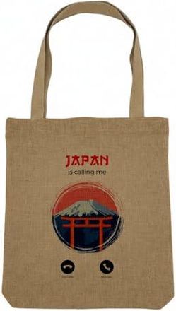 Fabulous Sac Shopping Tote Bag Aspect Lin - Japan Is Calling Me Fuji Travel Landscape - Sac de Courses Toile Epaisse 360g Beige Naturel Cabas Port&eacute; Epaule Soli