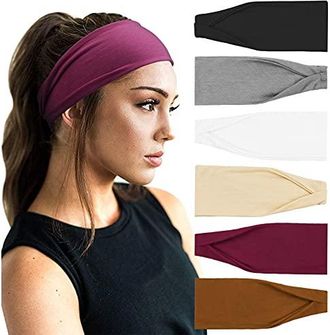 Dreshow 6 Pièces Femme Vintage Élastique Bandeau Cheveux Boho Bandeaux pour femmes Vintage Tête Enveloppe Hairband Twisted Cute Hair Accessoires