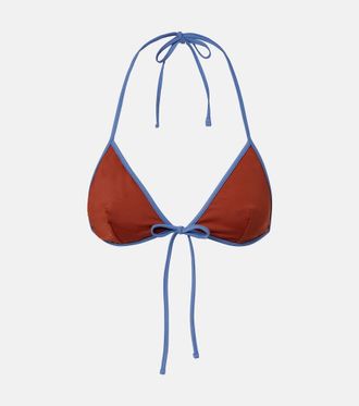 Prada Haut de bikini triangle &agrave; logo