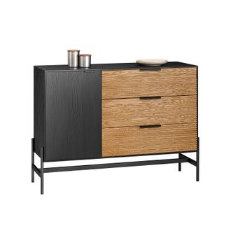 SoBuy Sideboard Küchenschrank Kommode Schrank Flurschrank Buffet Schuhschrank Küchekommode Aufbewahrungsschrank TV-Schrank Schwarz BHT ca. 114x83x40cm HFSB0