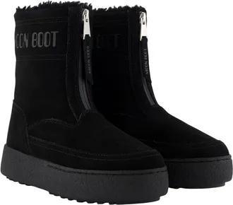 Moon Boot Womens Lara Ankle Boot Black Calfskin