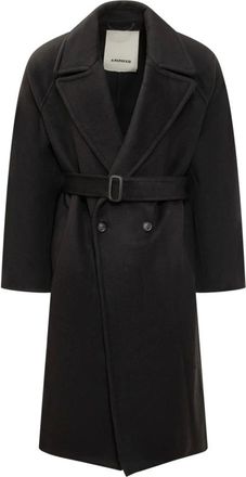 A Paper Kid Homme, Manteaux, Noir, Taille: S Manteau ceintur&eacute; en laine