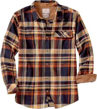 Legendary Whitetails Buck Camp Flannel Shirt Manches Longues, Plaid Homestead, L Haut Homme