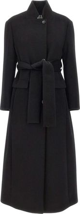Marella Manteau ceintur&eacute; - Femme - Manteaux - Noir - Taille: 42 FR