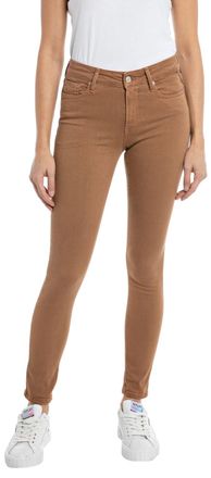 Replay Damen Jeans Luzien Skinny-Fit Hyperflex Colour X-Lite mit Stretch, Tobacco 348 (Braun), 31W / 32L