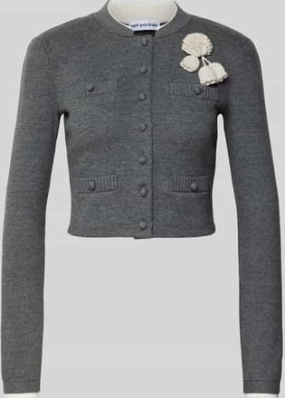 Self Portrait Cropped Jacke in Strick-Optik