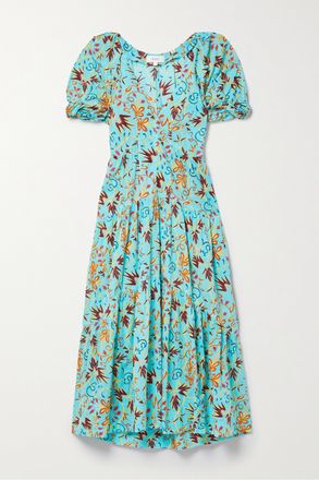 A.L.C. Carmela Midikleid Aus Bedrucktem Baumwoll-voile - Blau