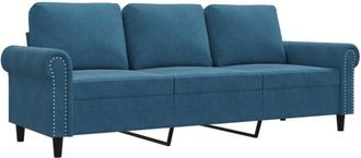 vidaXL Vidaxl - Canap&eacute; &agrave; 3 places Bleu 180 cm Velours
