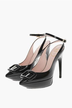 Roger Vivier Patent Platform Slingbacks CHOC BUCKLE 13cm size 38