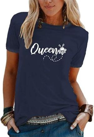 Keephen Queen Bee T-Shirt Femmes Apiculteur Ruche Dr&ocirc;le Impression 3D T-Shirt Mignon Abeilles Miel Amoureux Tops Casual Col Rond Pullover