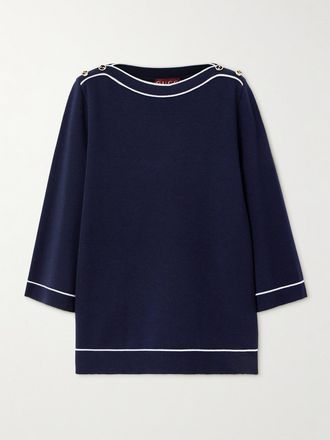 Gucci Wollpullover Mit Paspeln - Blau